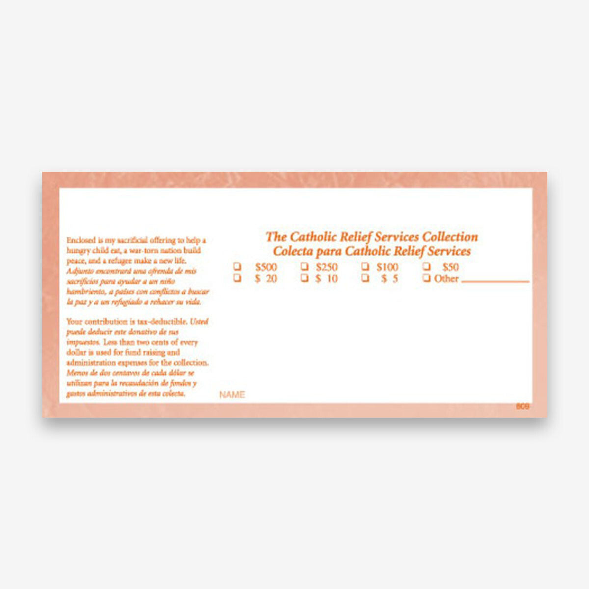 Catholic Relief Offering Envelope – National Church Solutions