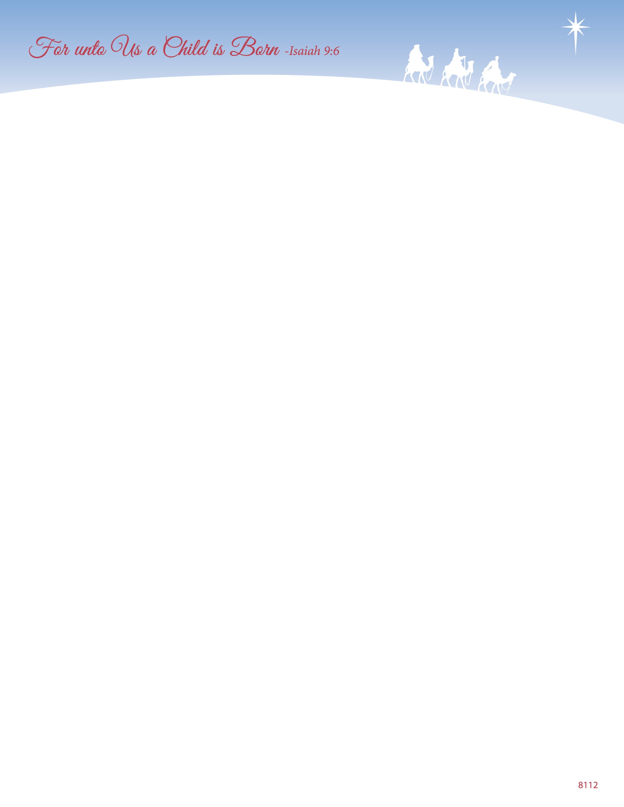 Christmas Letterhead - Blue - Pack of 25 – National Church Solutions