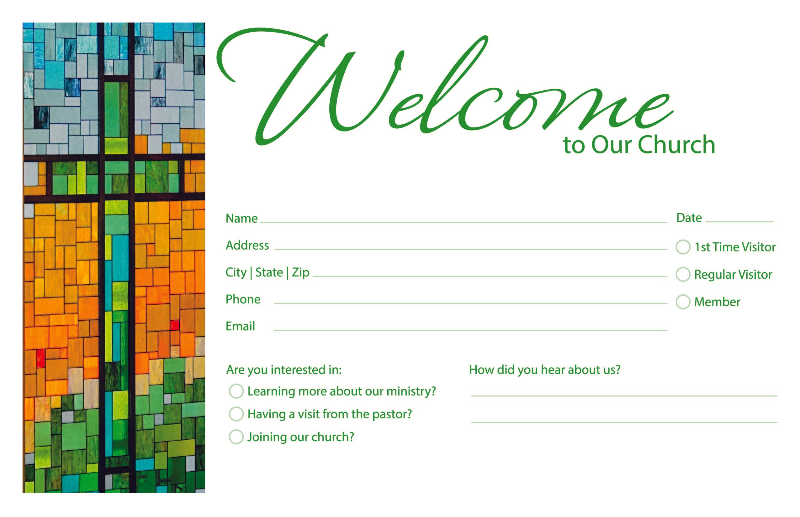 Stain Glass Welcome Postcard – National Church Solutions