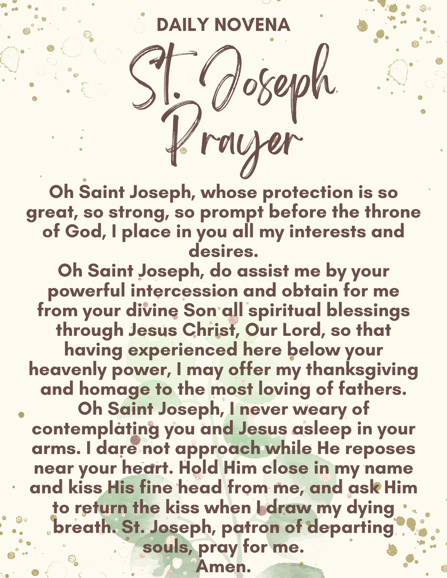 St. Joseph Prayer Card (Packs of 10, 100 or 250) – National Church Solutions
