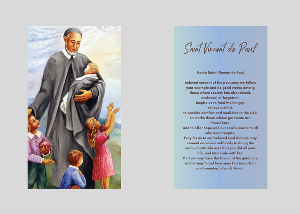 St. Vincent de Paul Prayer Card (Packs of 100 or 250) – National Church Solutions